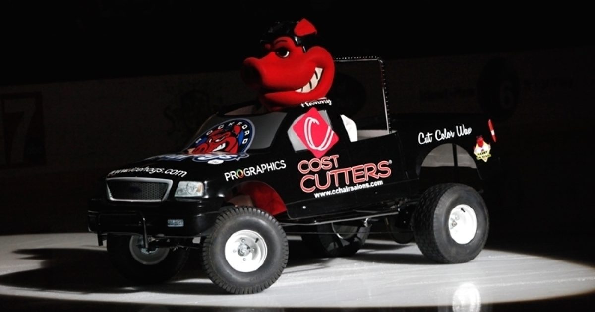 Rockford IceHogs | HAMMY GEARS UP FOR MASCOT RACE SATURDAY